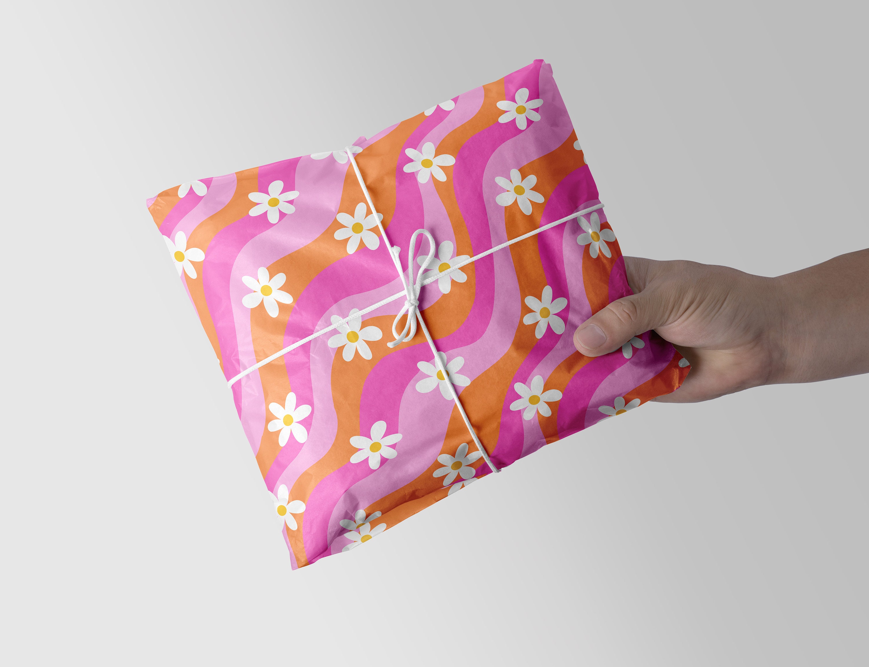Pink Orange Groovy Seamless Pattern Groovy Daisy Seamless File Pink ...