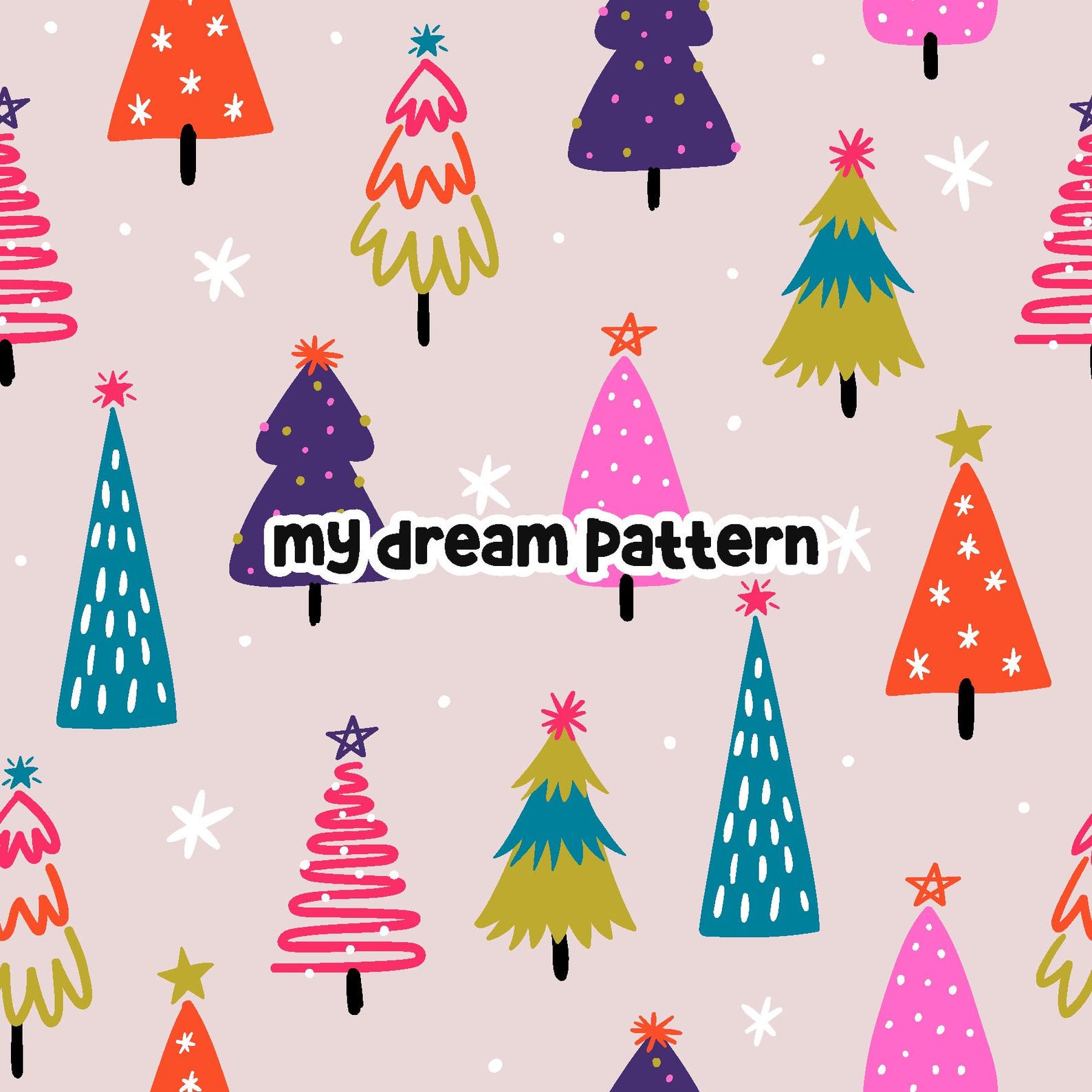 Winter Christmas Seamless Pattern Christmas Tree Repeat Pattern ...