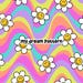 Blue Green Retro Daisy Checkered Seamless Pattern Smile Checkered ...