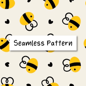 Bee Repeat Seamless Pattern Bee Seamless Design Bees Digital Pattern - Etsy