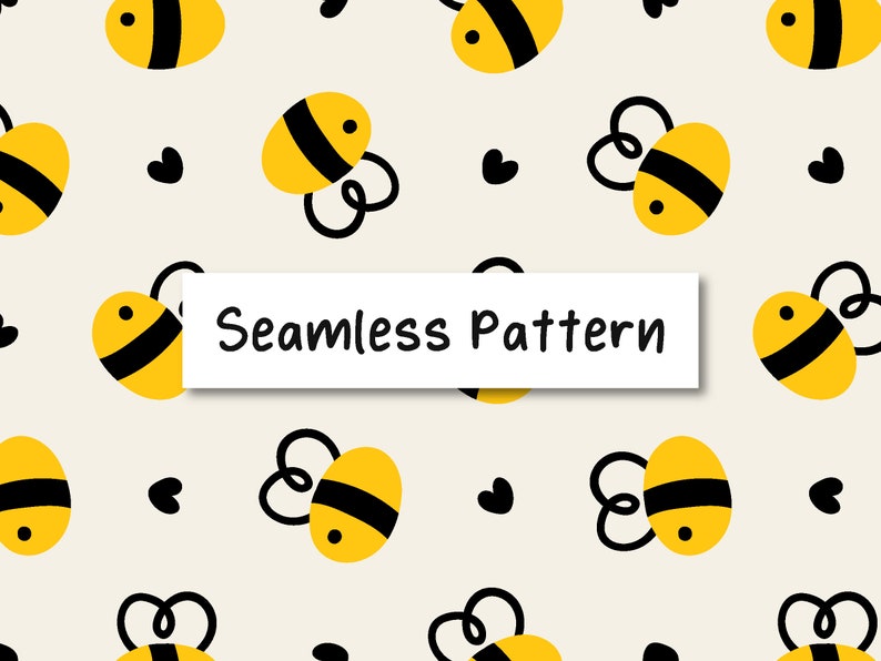 Bee Repeat Seamless Pattern Bee Seamless Design Bees Digital Pattern - Etsy
