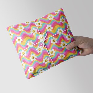 Smiley Daisy Groovy Seamless Pattern Floral Smile Retro Seamless File ...