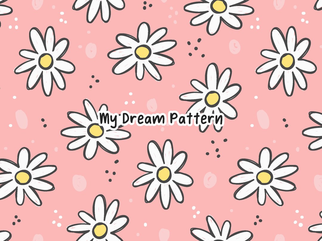 Daisy Pink Seamless Pattern Daisy Repeat Design Daisy Seamless File ...