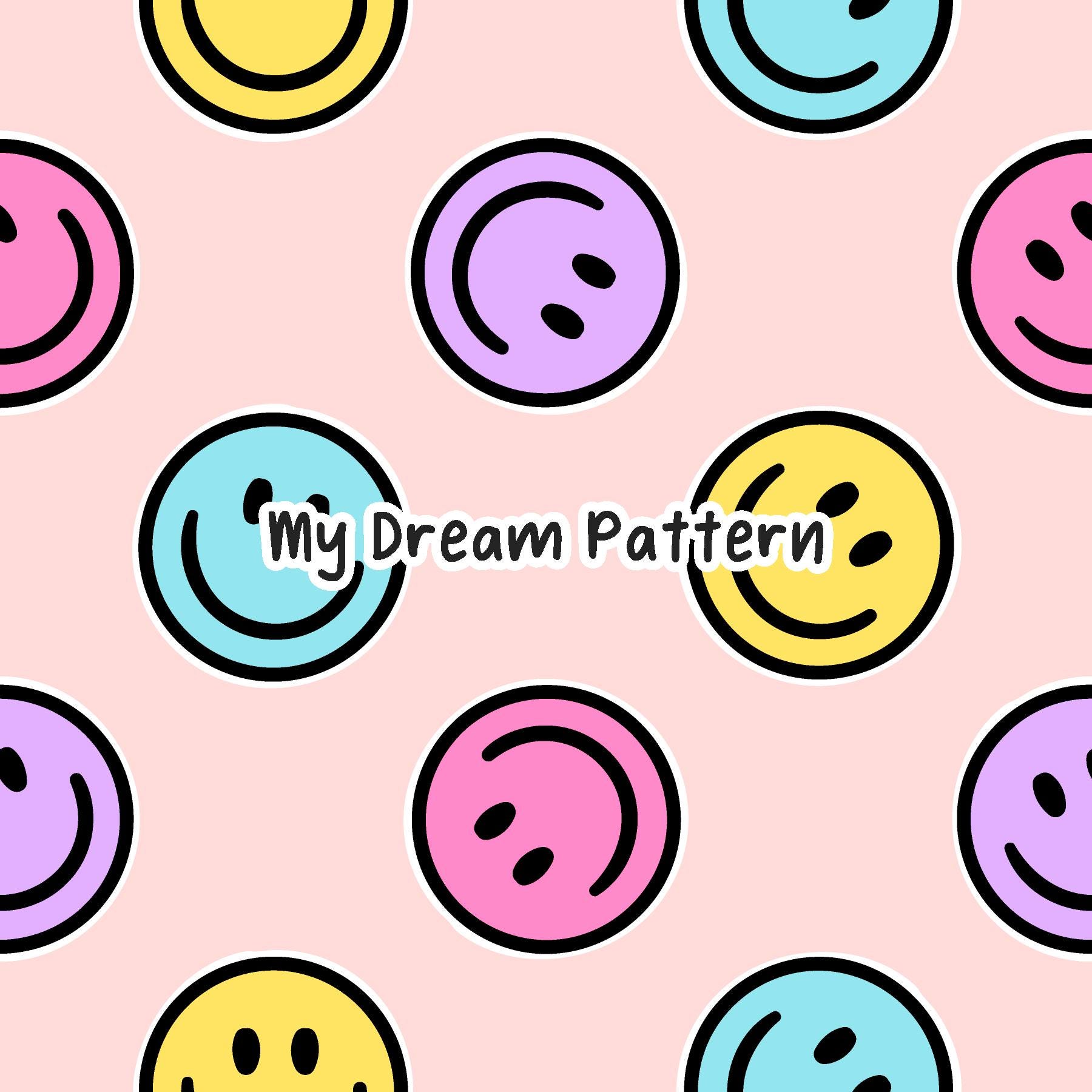 Smile Seamless Pattern Smiley Seamless Design Smile Face Pattern Happy ...