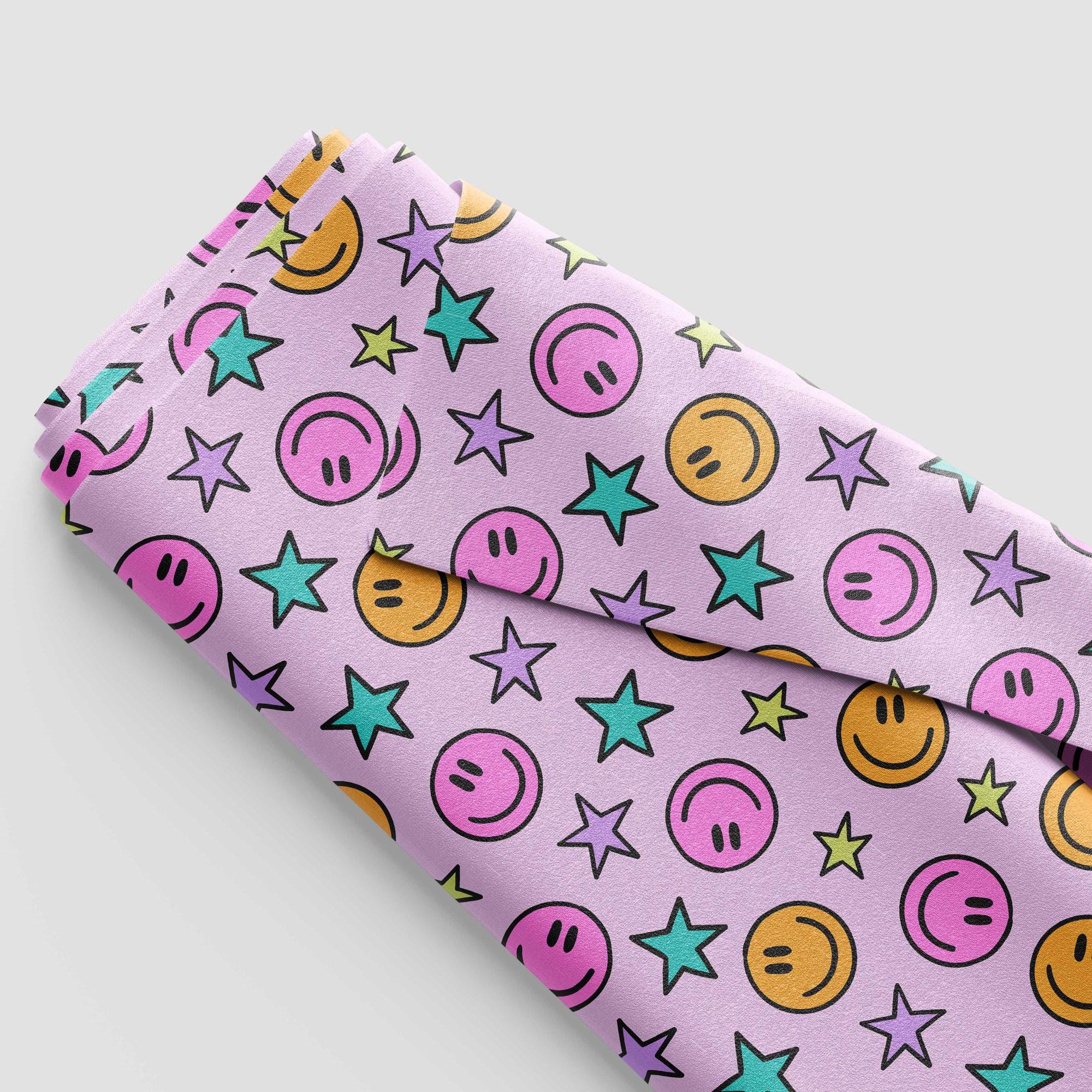 Retro Happy Face Seamless Pattern, Groovy Smile Design (digital Pattern ...