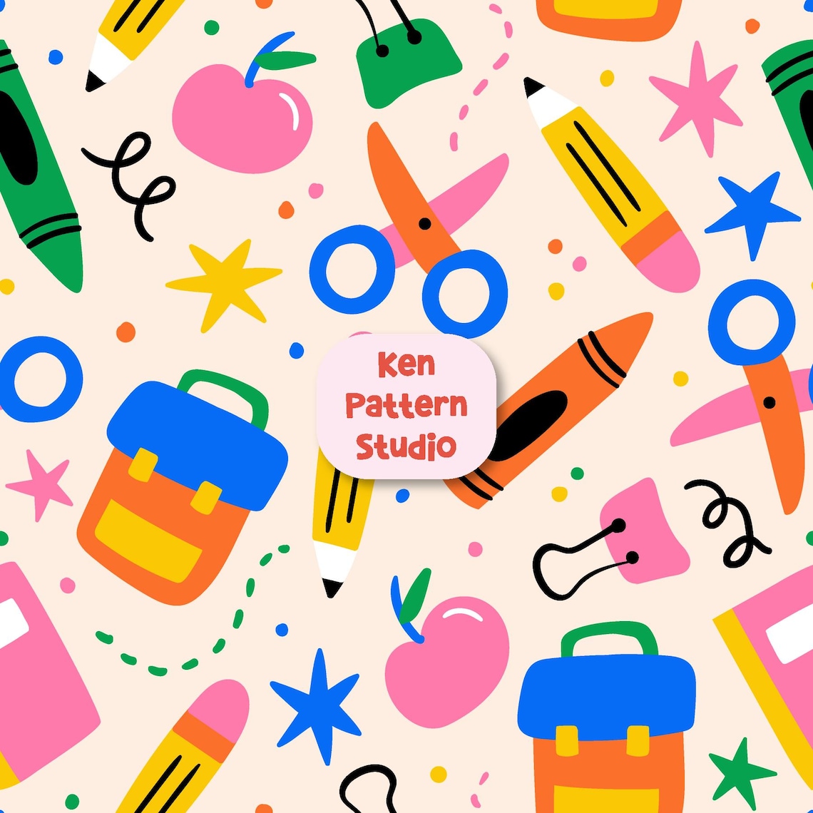 Back to School Seamless Pattern, Back to School Seamless File, Back to ...