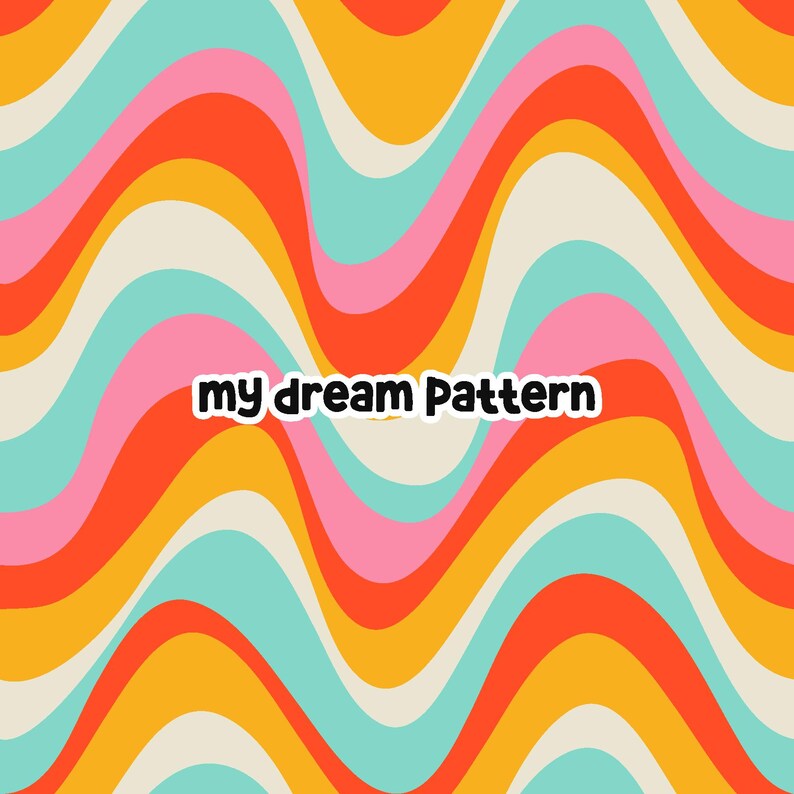 Retro Waves Seamless Pattern Groovy Wavy Seamless Design Groovy Waves ...