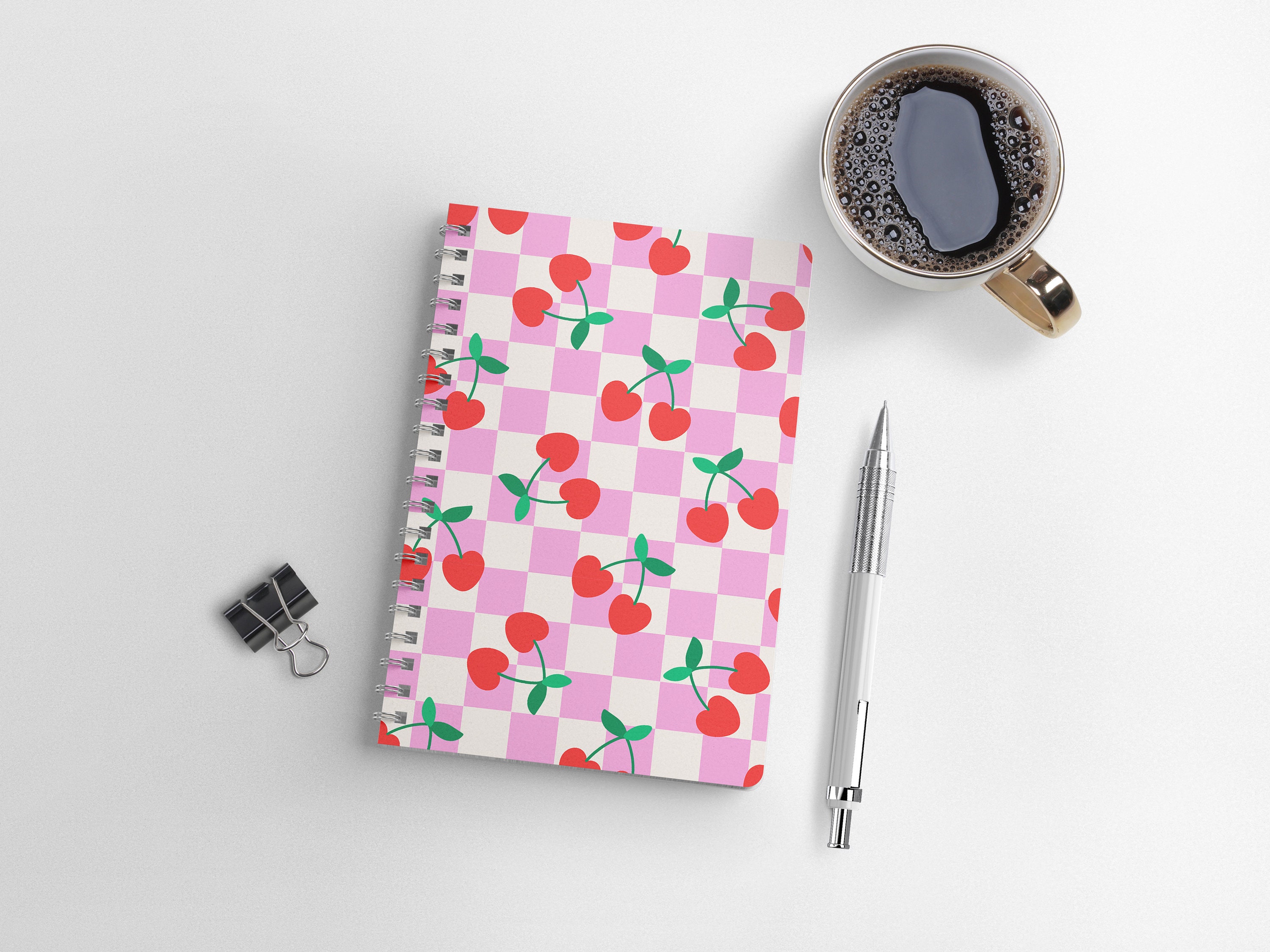 Cherry Checkered Seamless Pattern Cherry Checkerboard Seamless Design ...