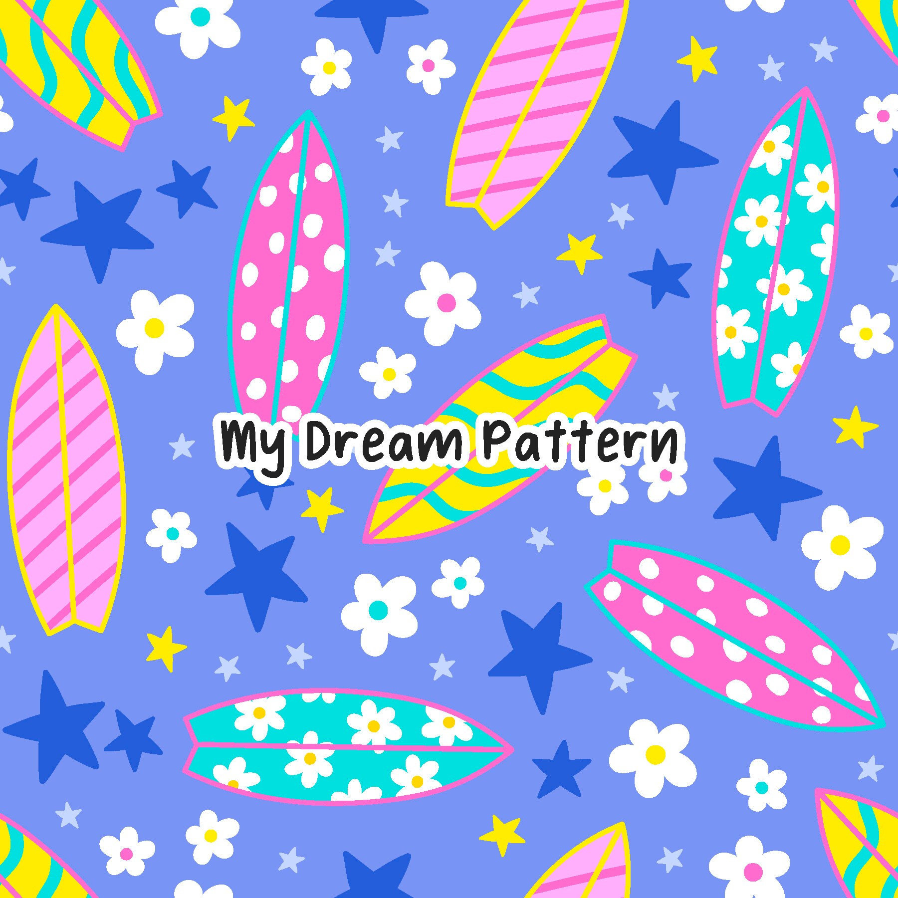 Surf Seamless Pattern Summer Surf Seamless File Summer Digital Pattern ...