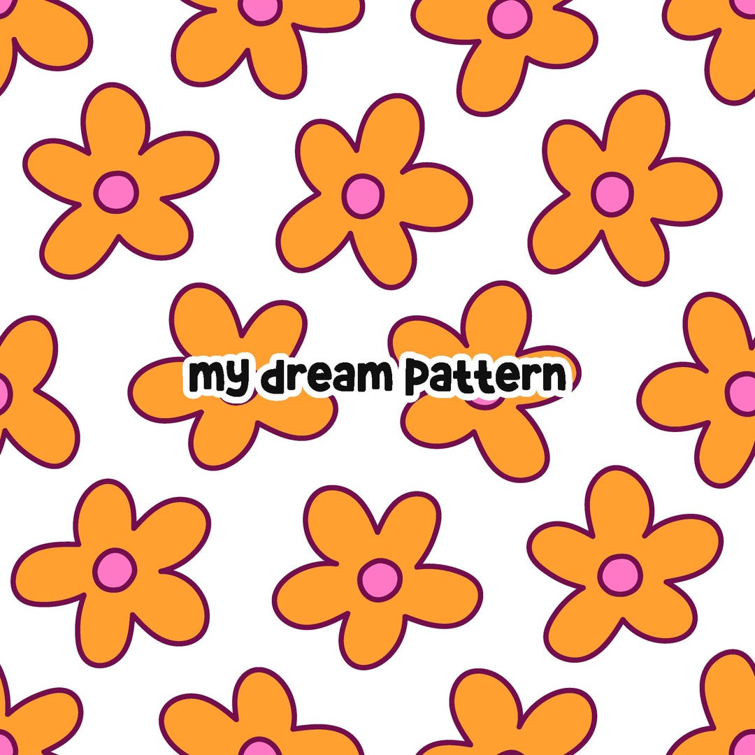 Retro Daisy Seamless Pattern Groovy Daisy Seamless File Retro Floral ...