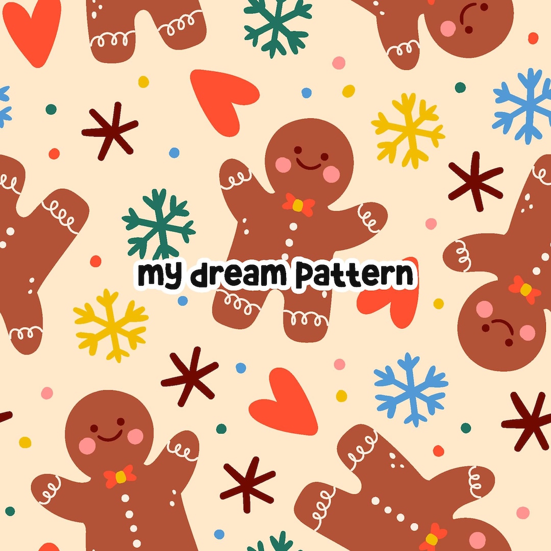Christmas Cookie Seamless Pattern Gingerbread Seamless File - Etsy