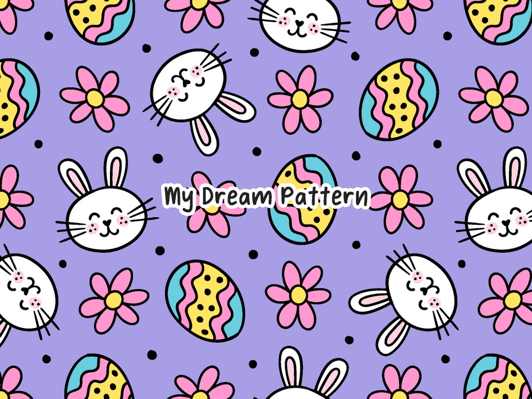Easter Bunny Seamless Repeat Pattern Easter Egss Seamless Design - Etsy