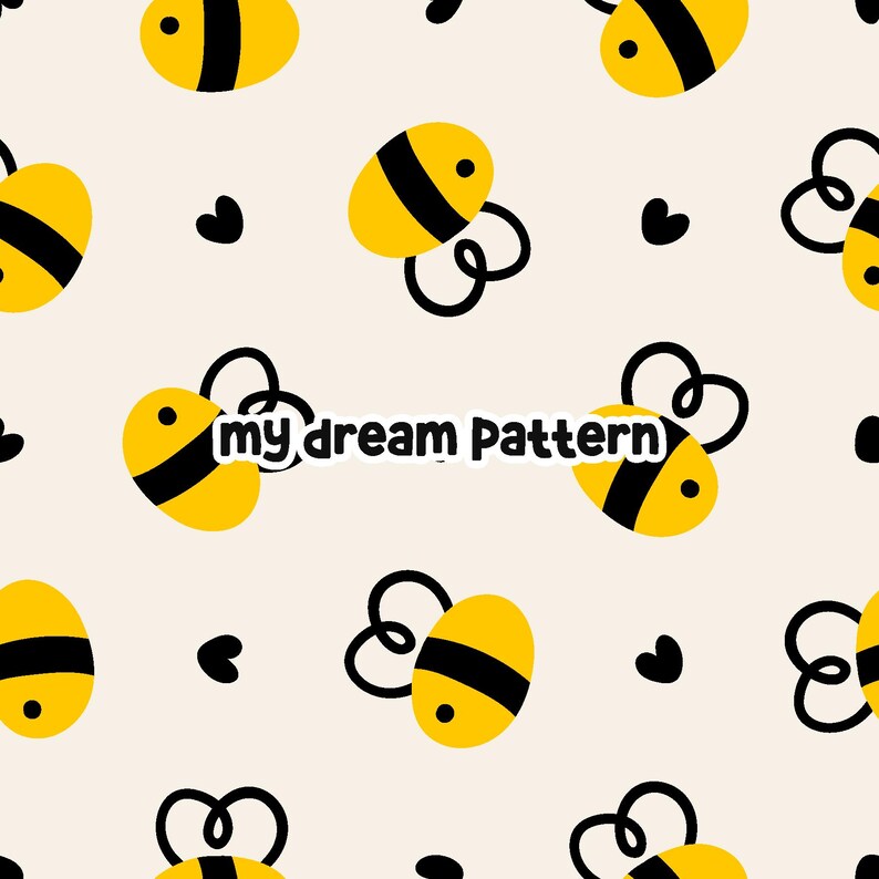 Bee Repeat Seamless Pattern Bee Seamless Design Bees Digital Pattern - Etsy