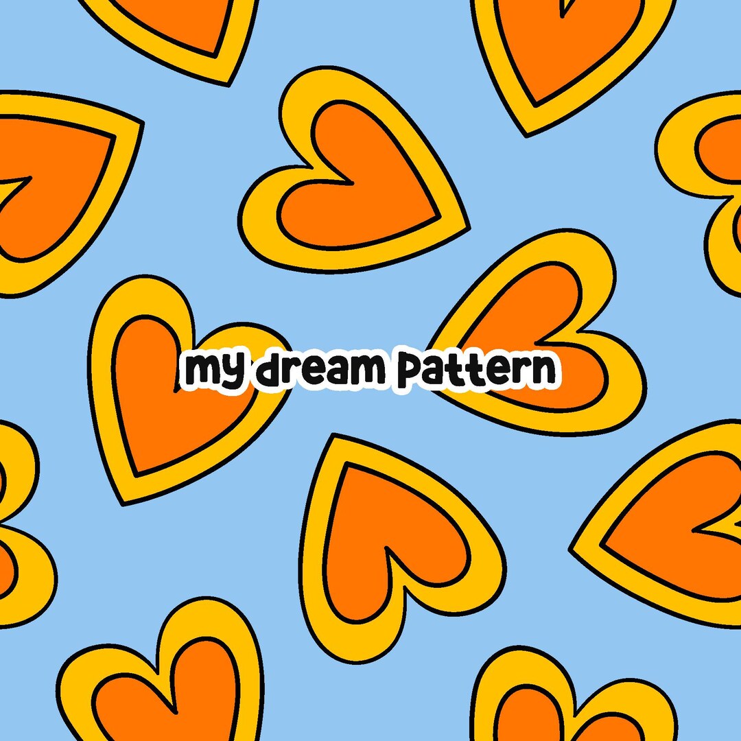 Blue Yellow Hearts Seamless Pattern Hearts Seamless Repeat Pattern ...
