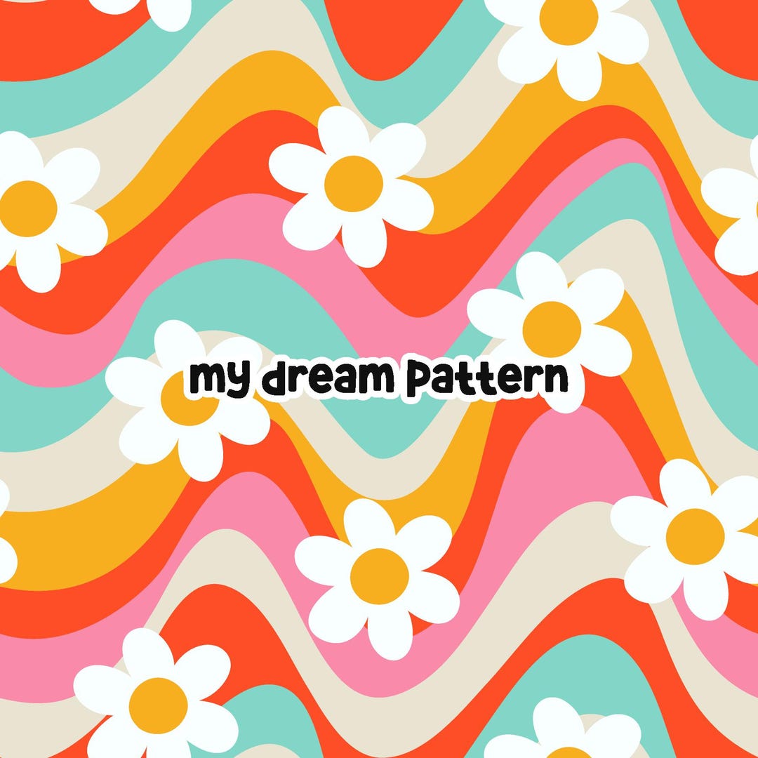 Daisy Groovy Seamless Pattern Groovy Retro Floral Seamless File. - Etsy