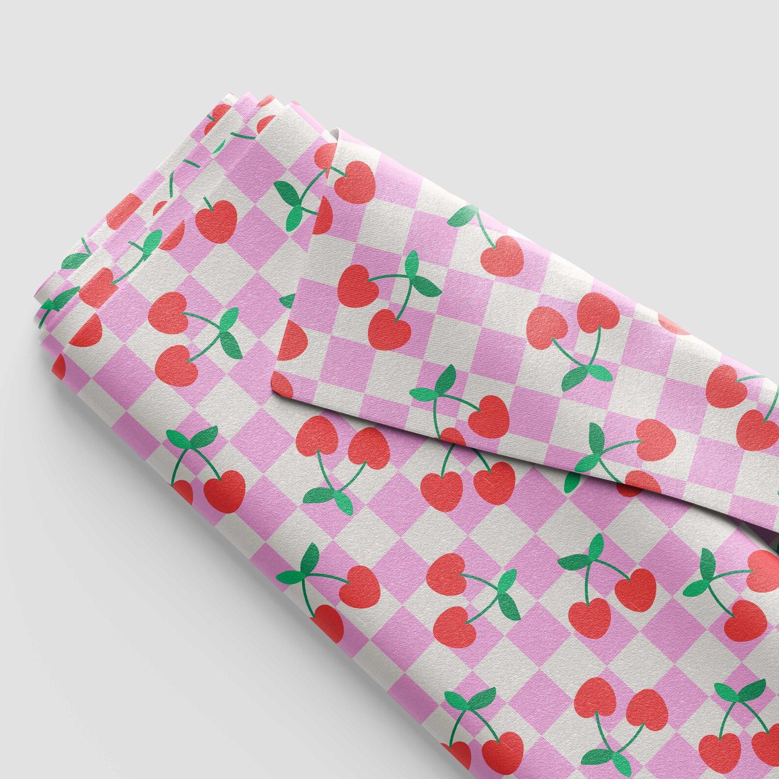 Cherry Checkered Seamless Pattern Cherry Checkerboard Seamless Design ...