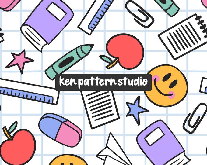 Back to School Seamless Pattern – Back to School Digital Paper. - Etsy