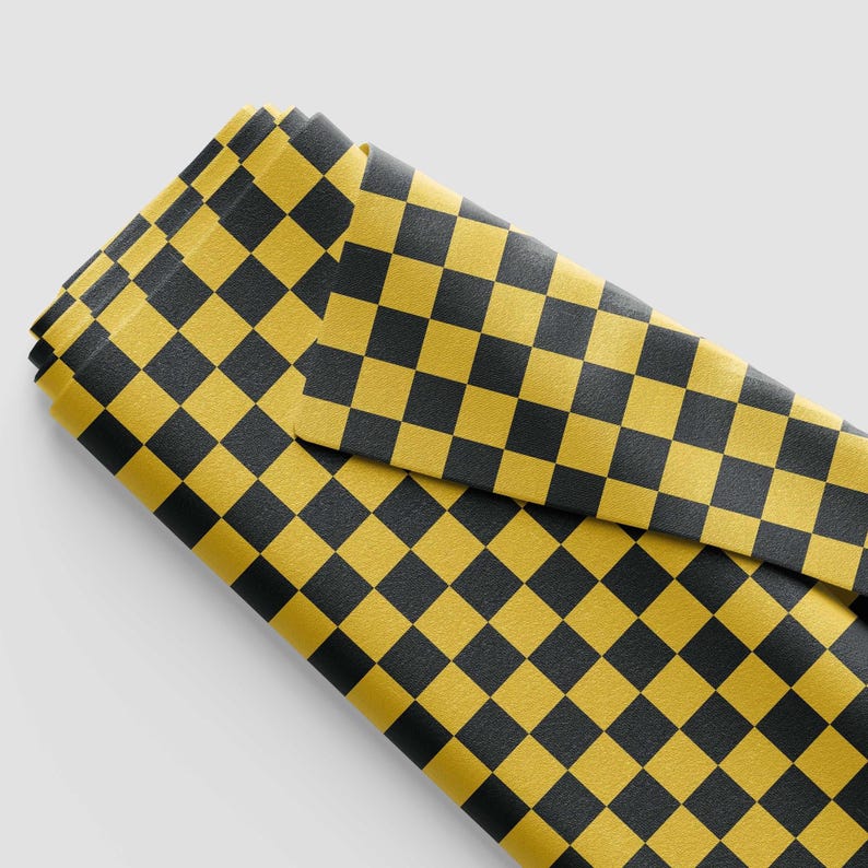 Yellow Black Checkered Seamless Pattern – Yellow Chessboard Digital ...