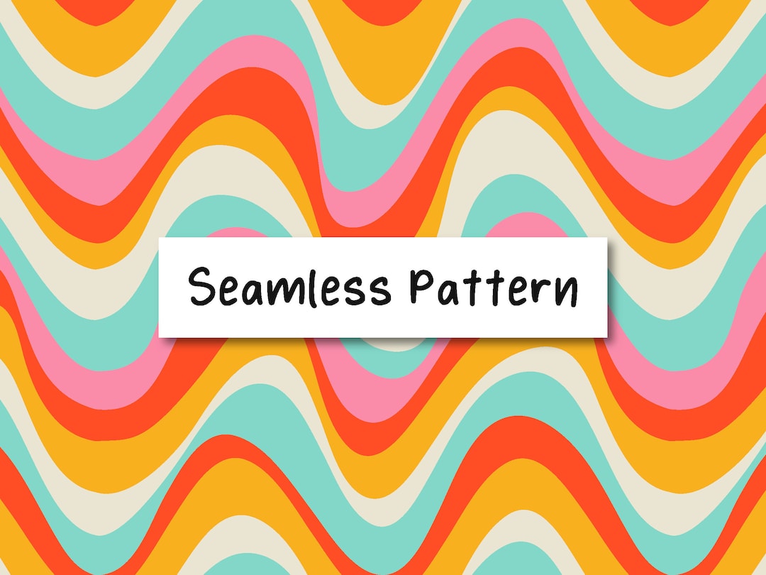 Retro Seamless Paper Retro Fabric Pattern Retro Waves Pattern - Etsy