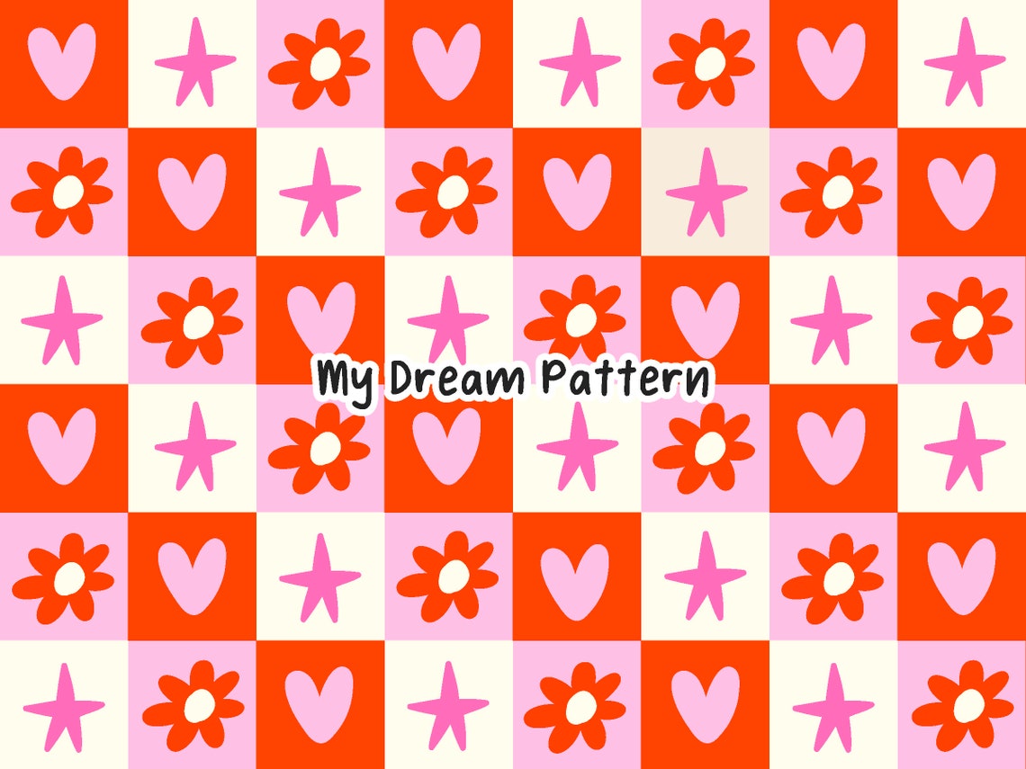 Valentines Checkered Seamless Pattern San Valentines Checkerboard ...