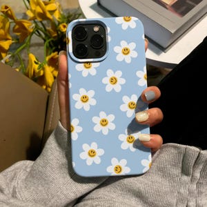 Blue Groovy Floral Seamless Pattern Happy Daisy Repeat Pattern. - Etsy