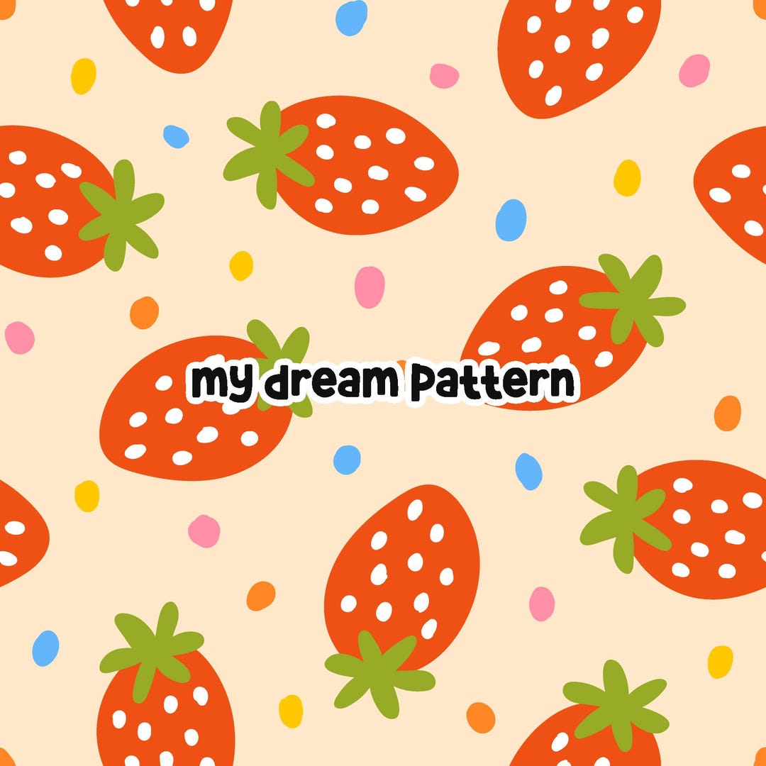Strawberry Seamless Pattern Summer Strawberry Seamless Repeat Pattern ...