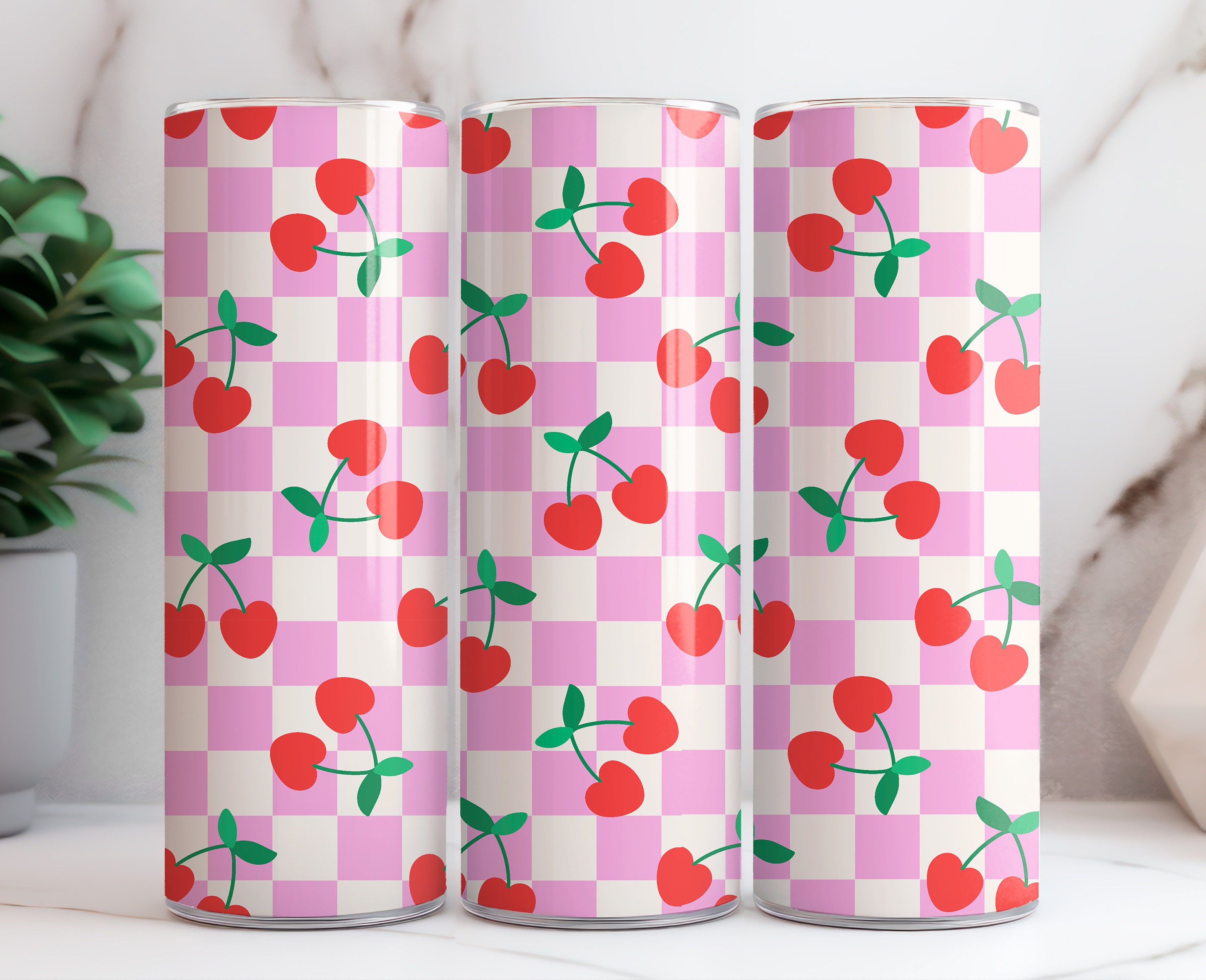 Cherry Checkered Seamless Pattern Cherry Checkerboard Seamless Design ...