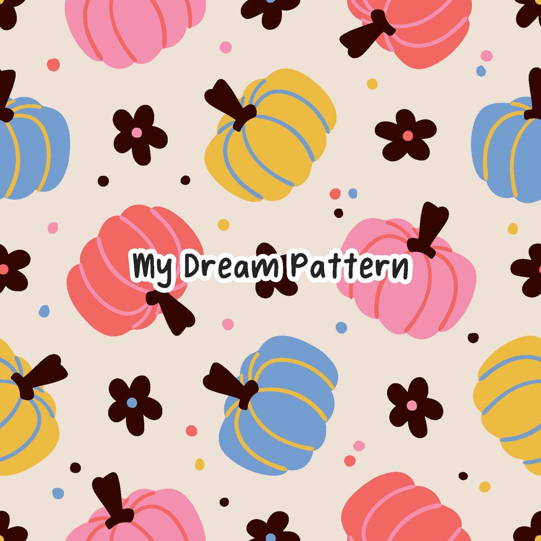 Floral Pumpkin Seamless Pattern Fall Pumpkin Seamless File. - Etsy