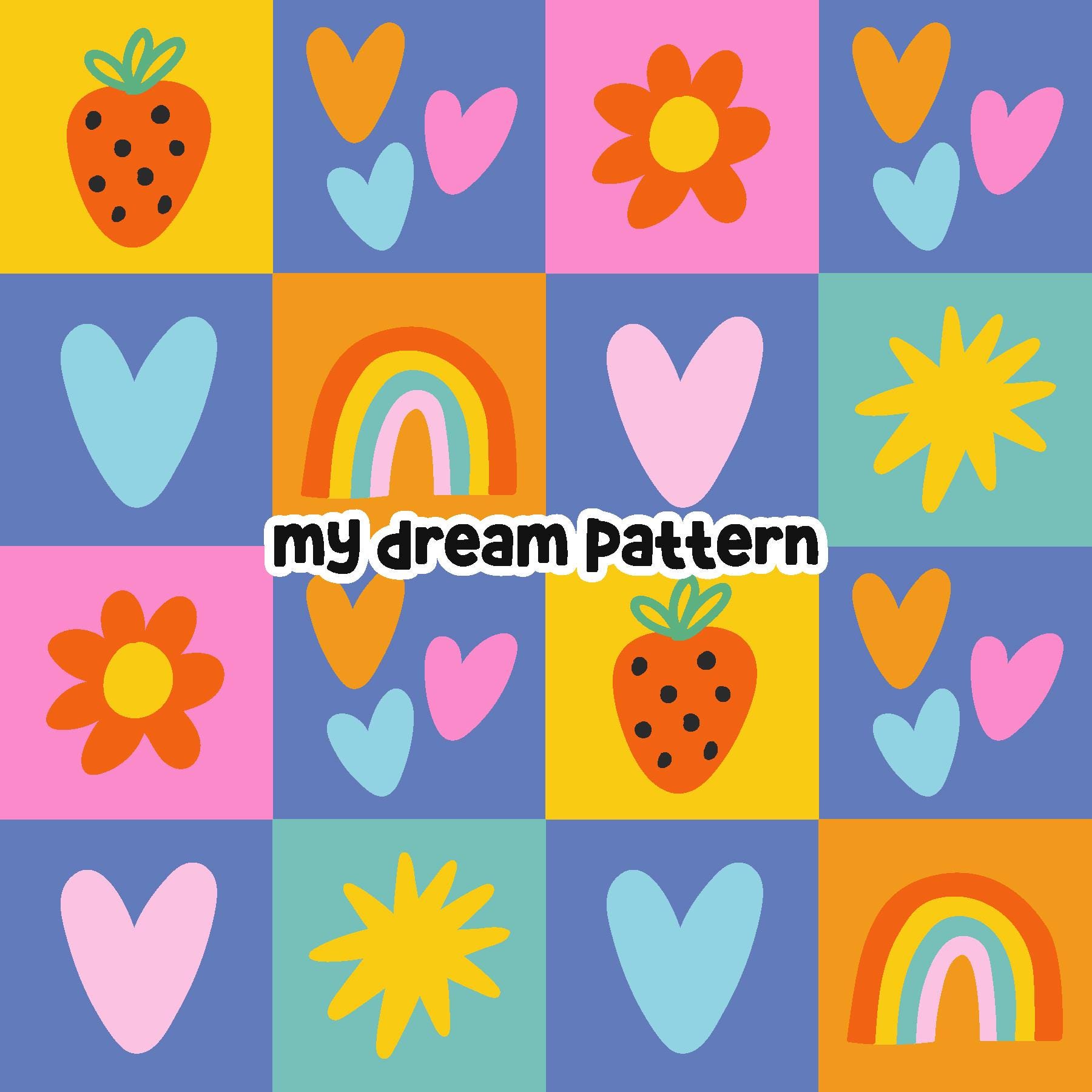 Checkered Summer Seamless Pattern, Summer Seamless File, Summer ...