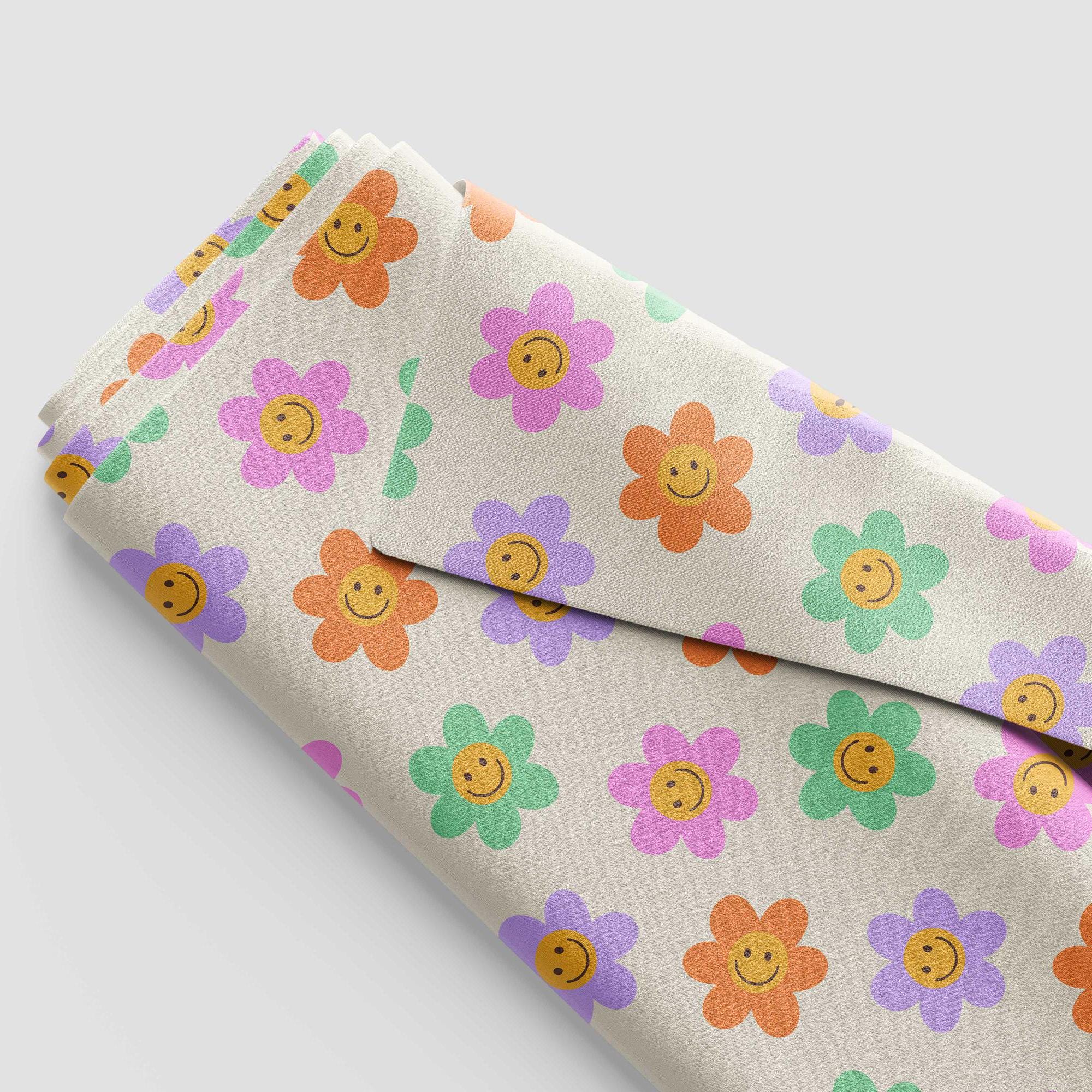Retro Floral Pattern Happy Flower Seamless Repeat Pattern - Etsy