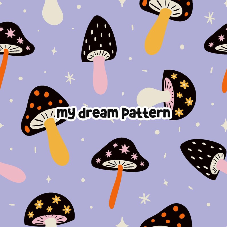 Mushroom Seamless Pattern Fall Mushroom Repeat Pattern Mushrooms Digital Pattern Fall Repeating ...