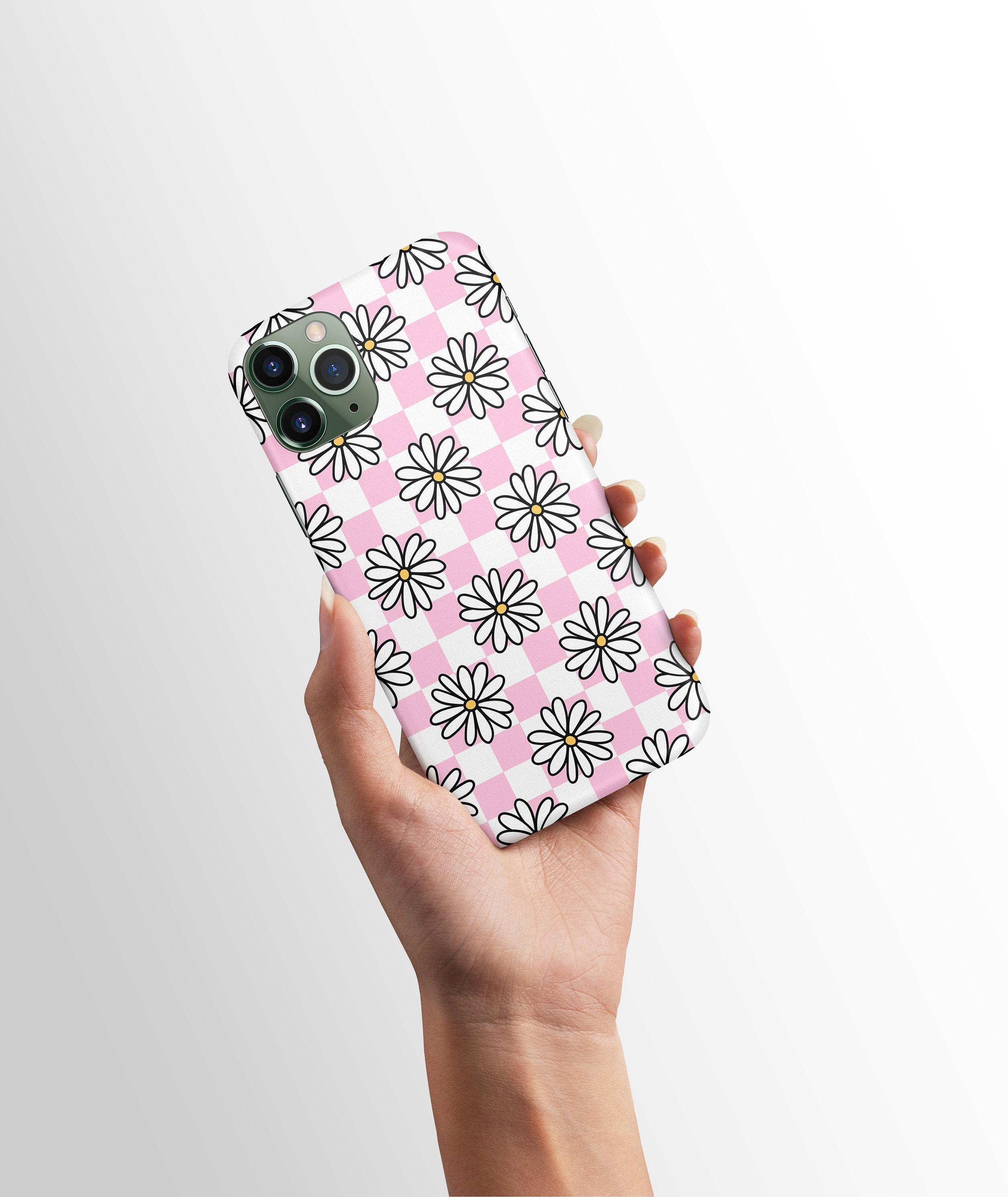 Pink Checkered Daisy Seamless Pattern Checkered Daisies Seamless Design ...