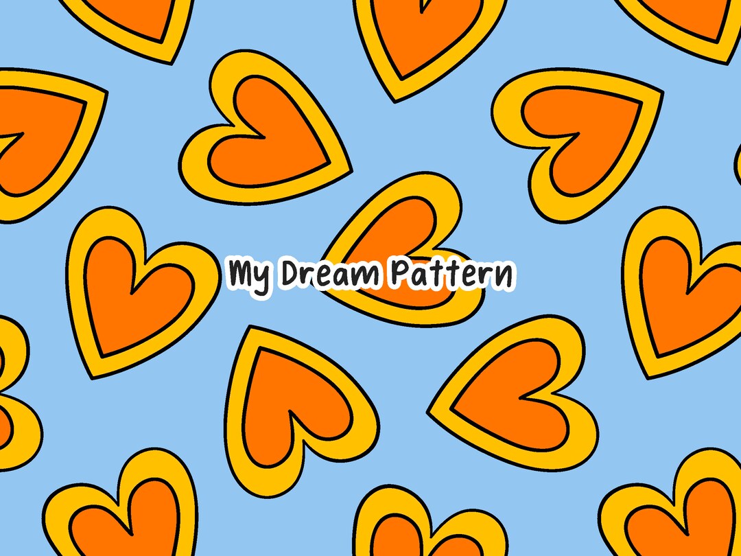 Blue Yellow Hearts Seamless Pattern Hearts Seamless Repeat Pattern ...