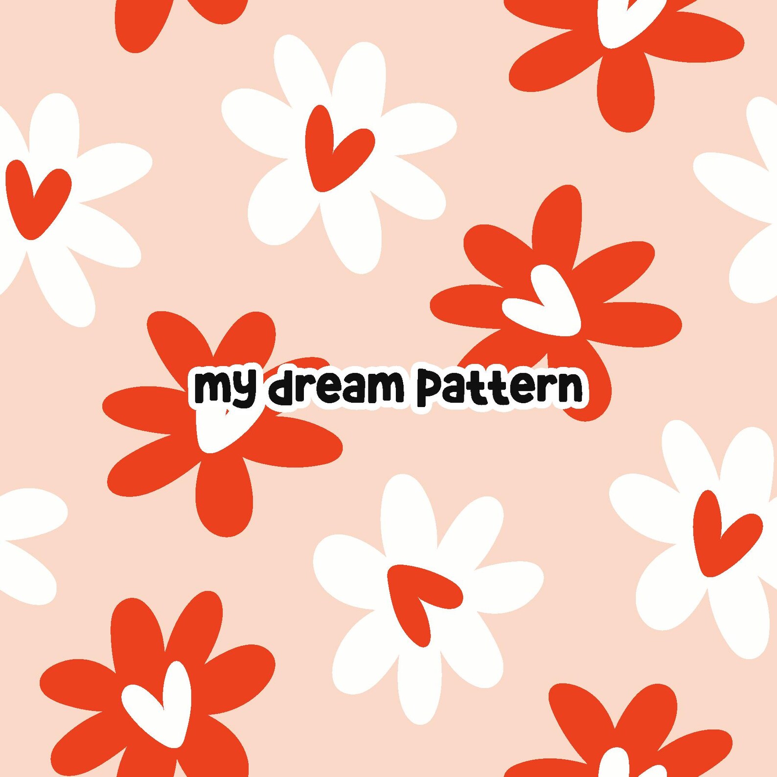 Red Dasisy Valentines Seamless Pattern Floral Valentines Seamless ...