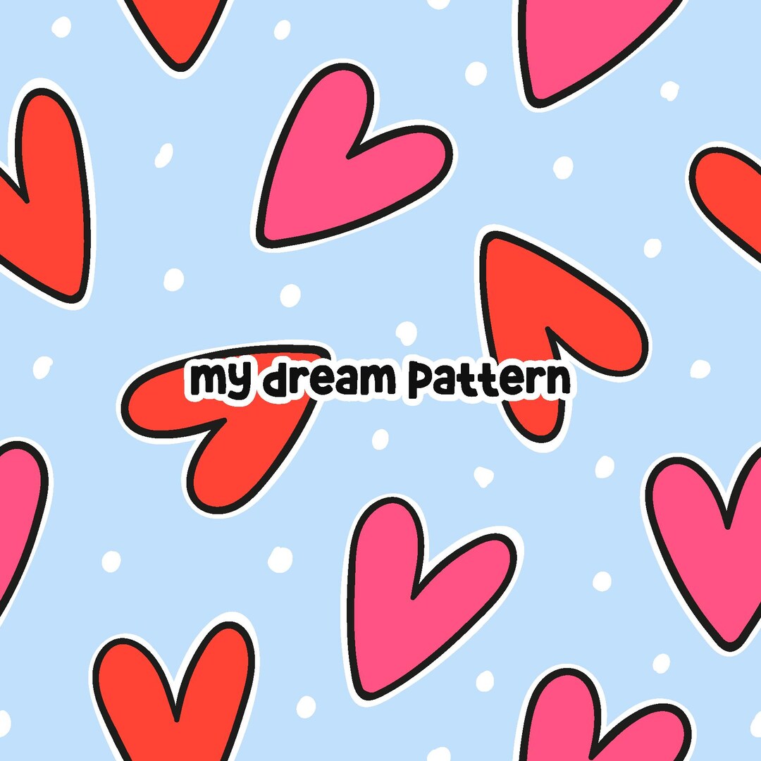 Pink Hearts Seamless Pattern Red Heart Repeat Pattern. - Etsy