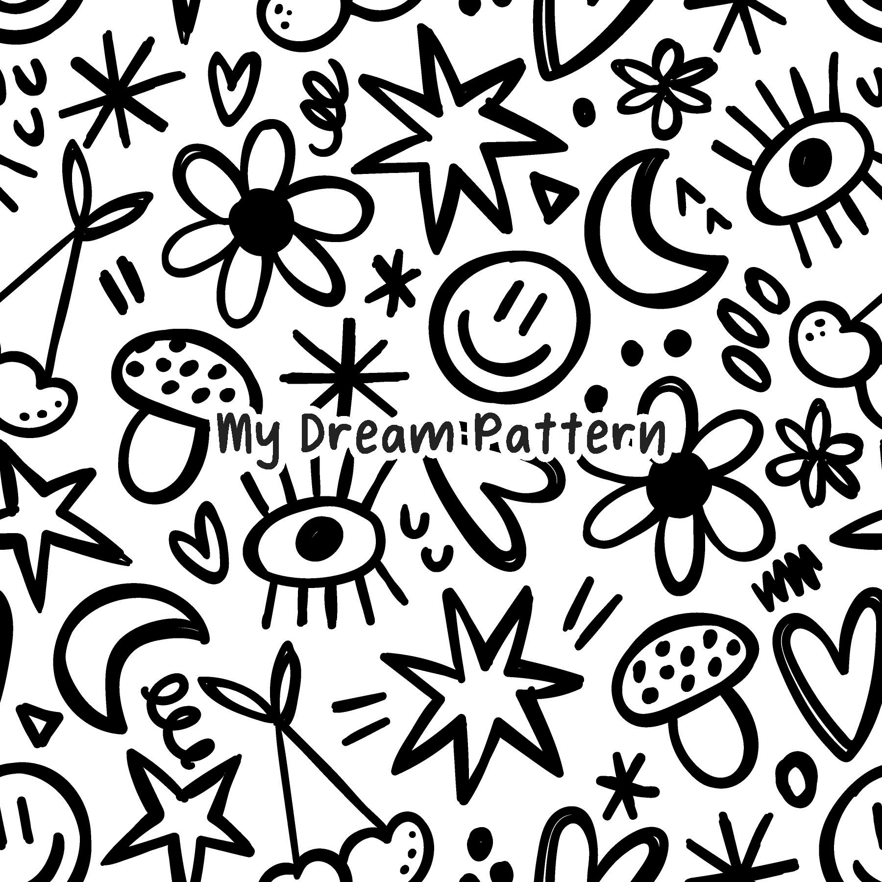 Doodle Seamless Pattern Doodle Repeat Pattern Doodle Digital Pattern - Etsy