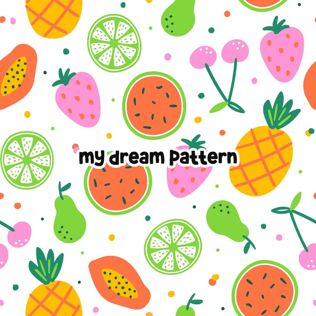 Summer Fruit Seamless Pattern Fruits Digital Patter Food Summer ...