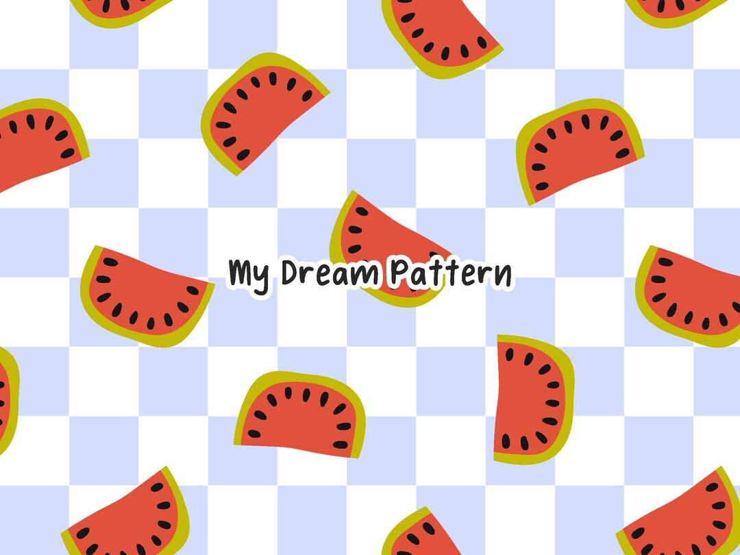 Watermelon Checkered Seamless Pattern Checkered Watermelon Seamless ...