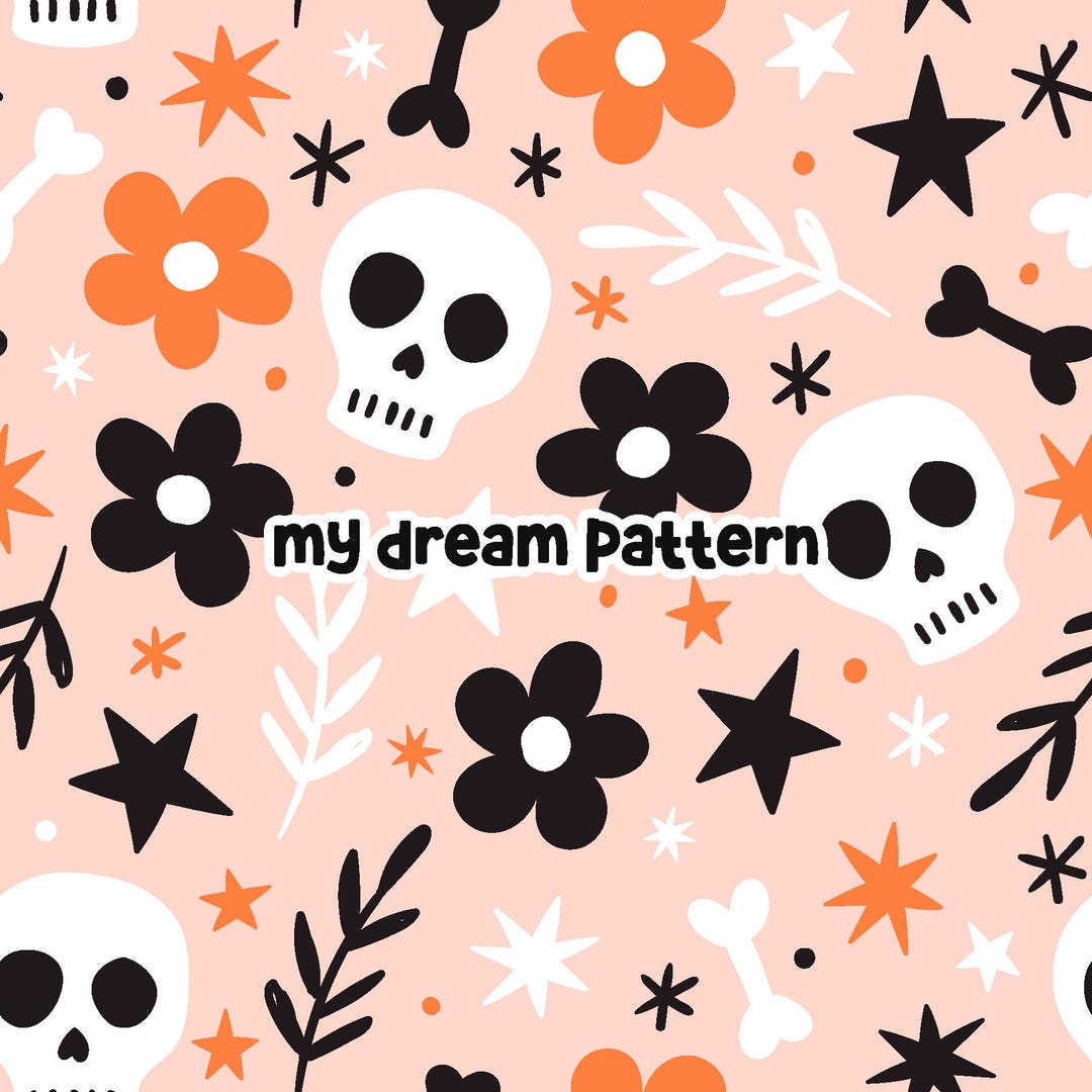 Retro Halloween Seamless Pattern Diasy Halloween Seamless File Groovy ...