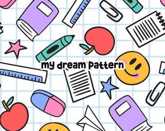 Back to School Seamless File School Repeat Seamless Pattern - Etsy