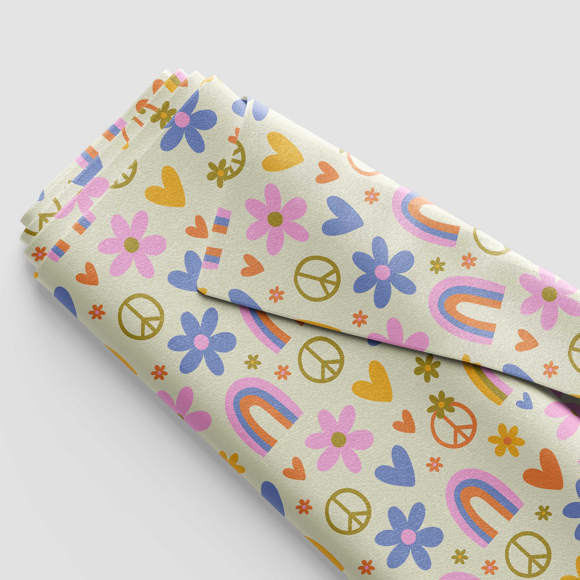 Retro Hippie Seamless Pattern Hippie Seamless Design Retro Repeat ...