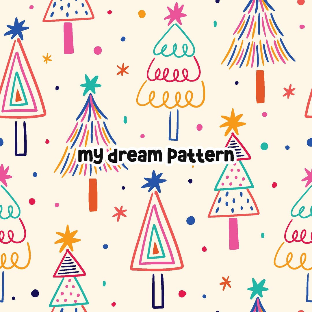 Christmas Tree Seamless Pattern Christmas Repeat Pattern Design ...