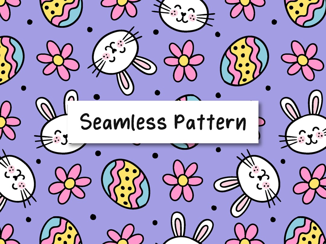Easter Bunny Seamless Repeat Pattern Easter Egss Seamless Design - Etsy