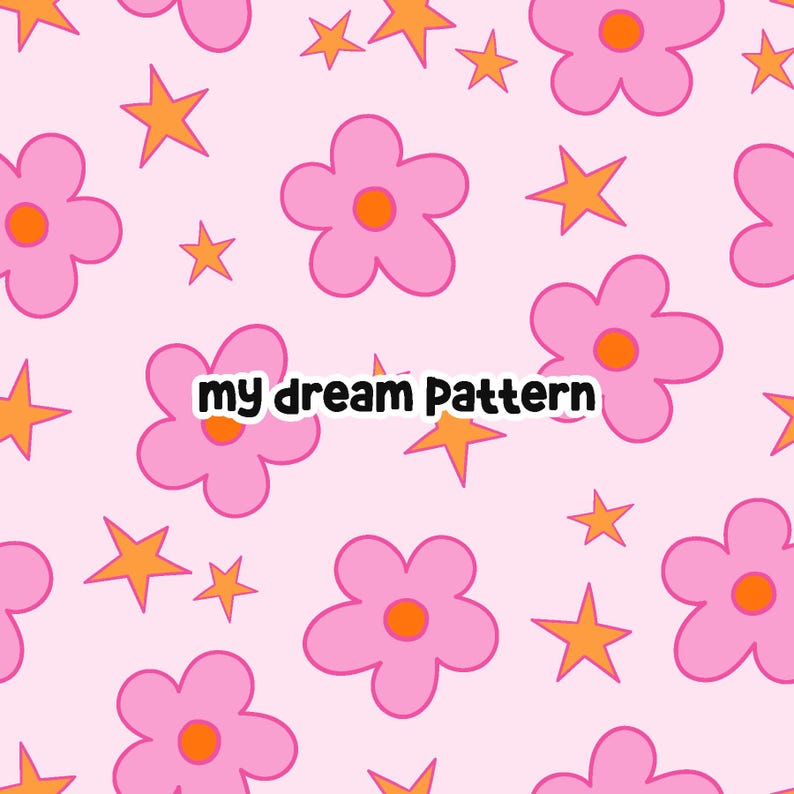 Pink Retro Daisy Seamless Pattern Pink Daisy Digital Pattern - Etsy