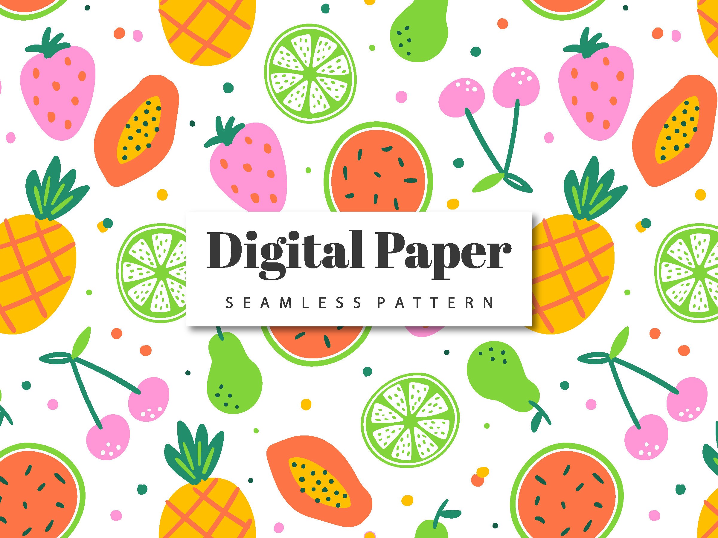 Paper Fruit digital paper cute children background vegetables graphics ...