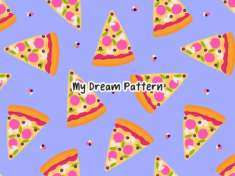 Pizza Seamless Pattern Pizza Repeat File Pizza Digital Pattern Design ...