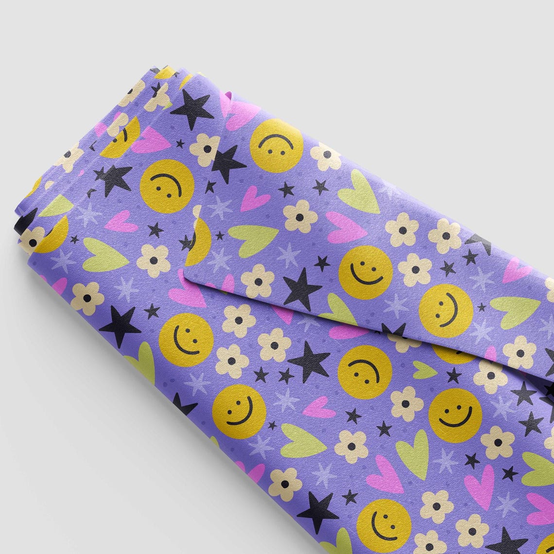 Smiley Face Seamless Pattern Summer Repeat File Retro Smile Digital ...