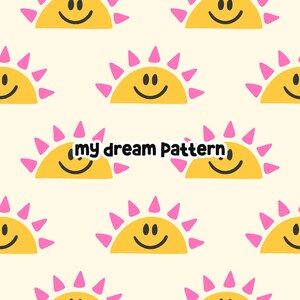 Retro Summer Seamless File Smiley Sun Seamless Repeat Pattern - Etsy