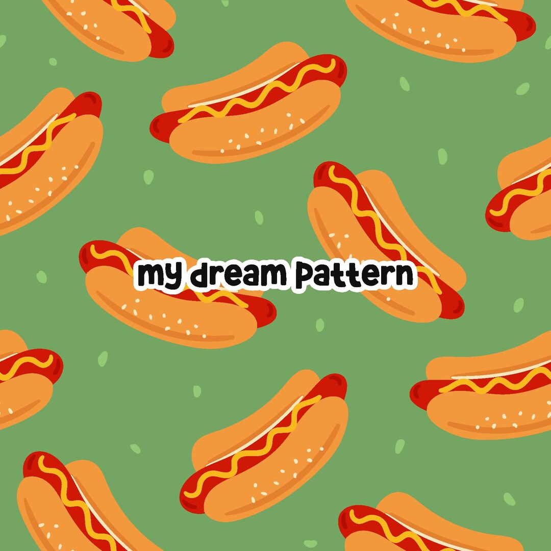 Hot Dog Seamless Pattern. Hod Dog Digital Paper. Fast Food Seamless ...