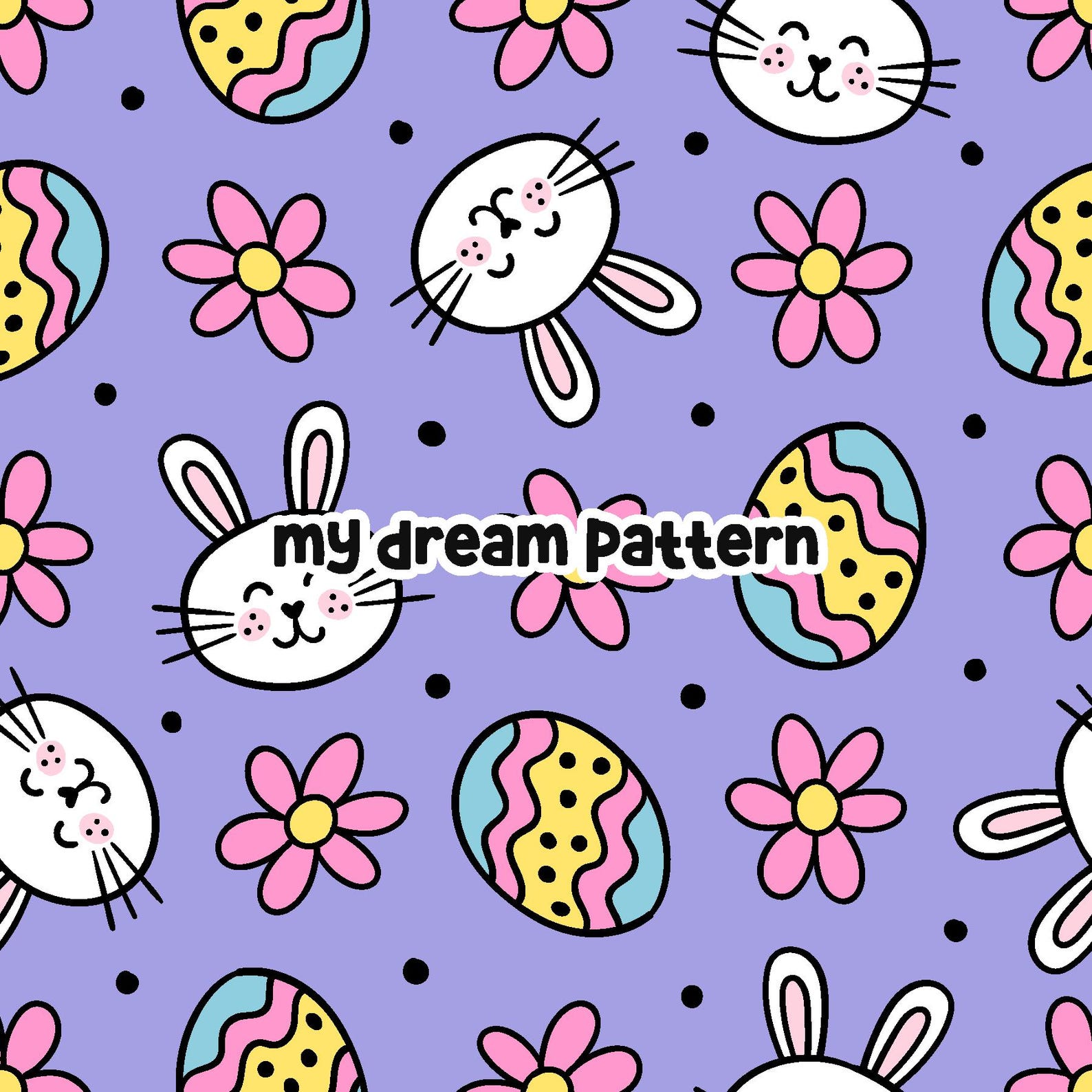 Easter Bunny Seamless Repeat Pattern Easter Egss Seamless Design - Etsy